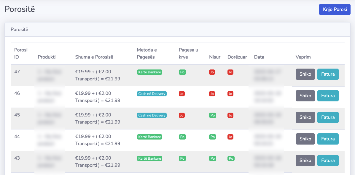 Mjegulla | Krijo dyqanin tuaj online.